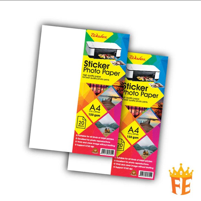 Sticker Photo print paper A4 20 sheets - Papertree
