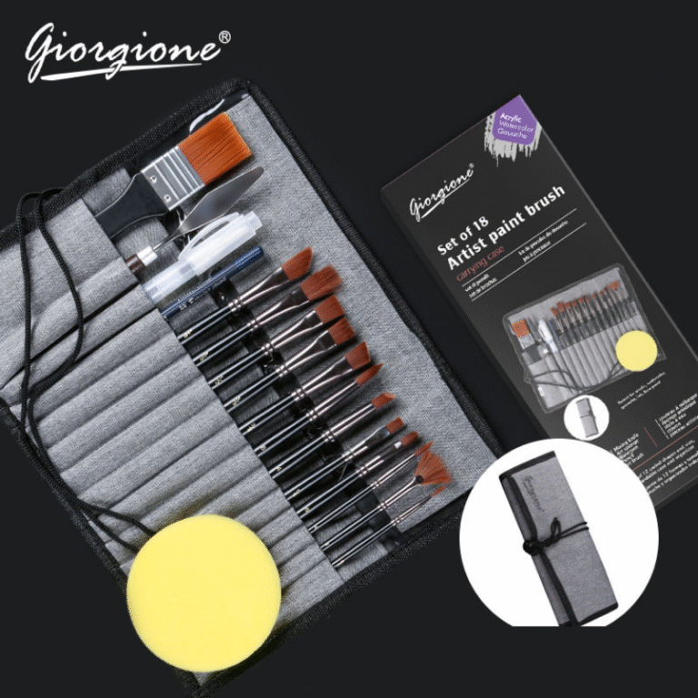 Giorgione Artist Paint Brush Set Of 18 Includes 12 paint brushes, board ...